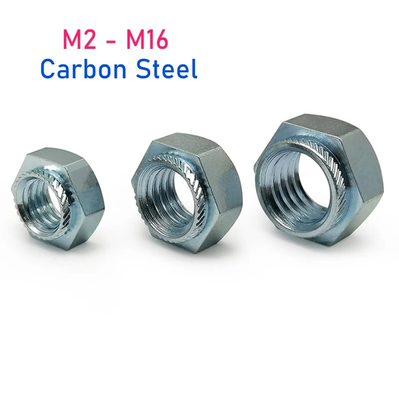 M2 M2.5 M3 M4 M5 ~ M16 Шестиугольная самозажимная гайка из углеродистой стали Клепальная гайка Пресс Клепальная гайка Крок Тиснение Заклепка Гайка