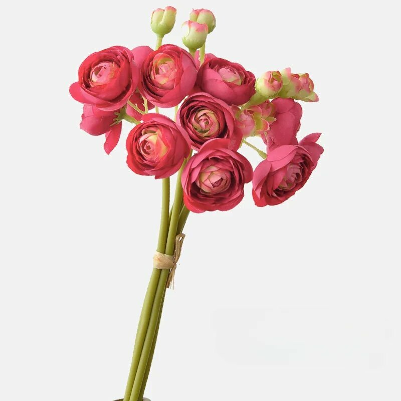 Розовый букетик ранункулюсов из шелка, Rose red