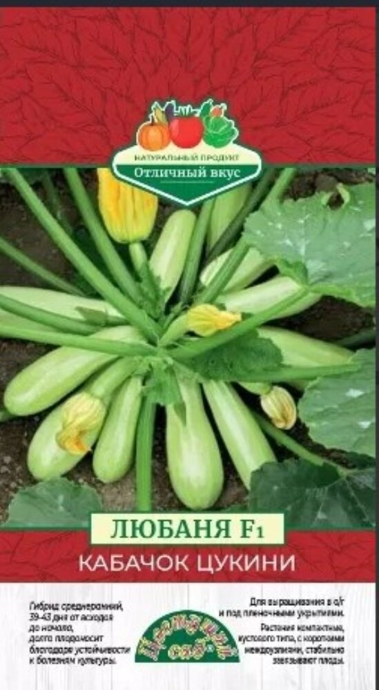 Кабачок Любаня F1 цуккини Ранн (Цвет сад)