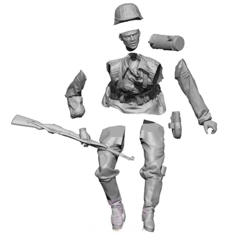 Неокрашенная смоляная модель пехоты 1/16 mussels