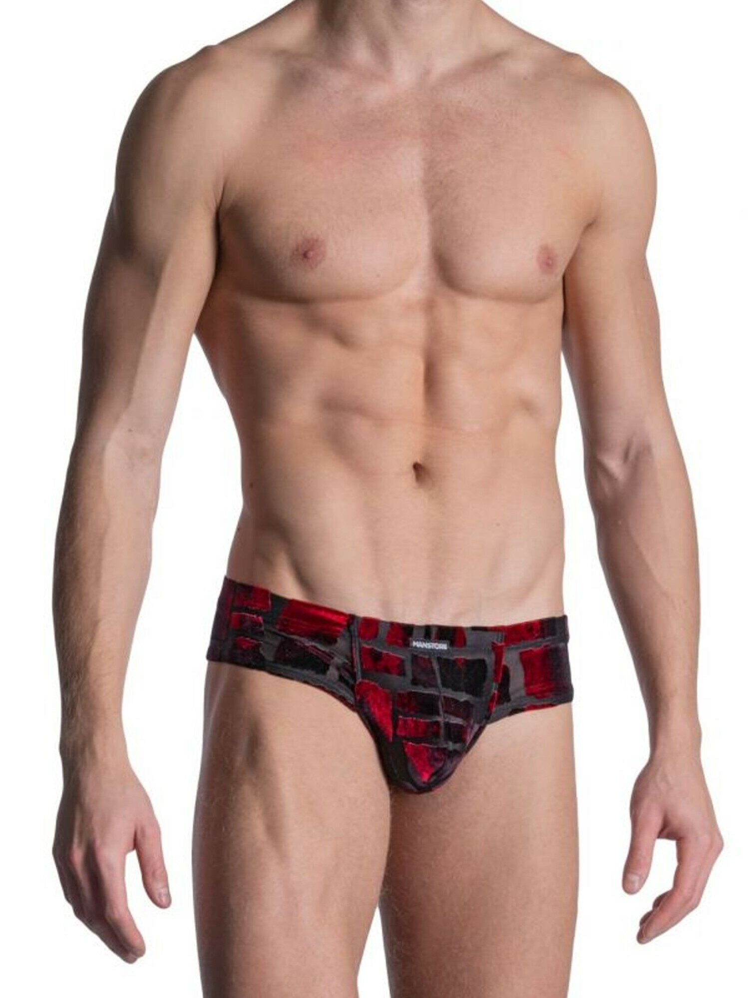 Трусы-брифы "M2102 - Cheeky Briefs Black/Red" / Manstore / Красный / Размер 2XL