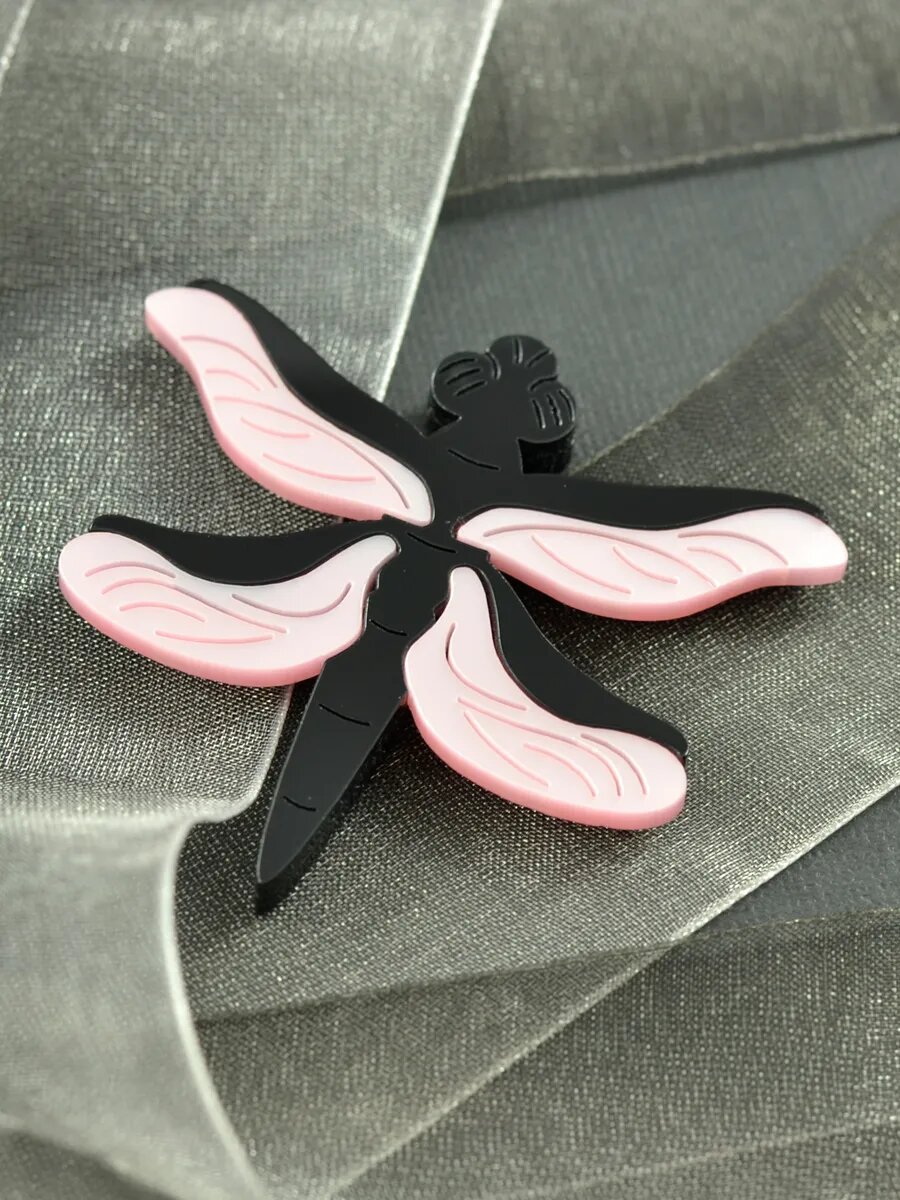Брошь Сплетница, черный/красный — фото 1