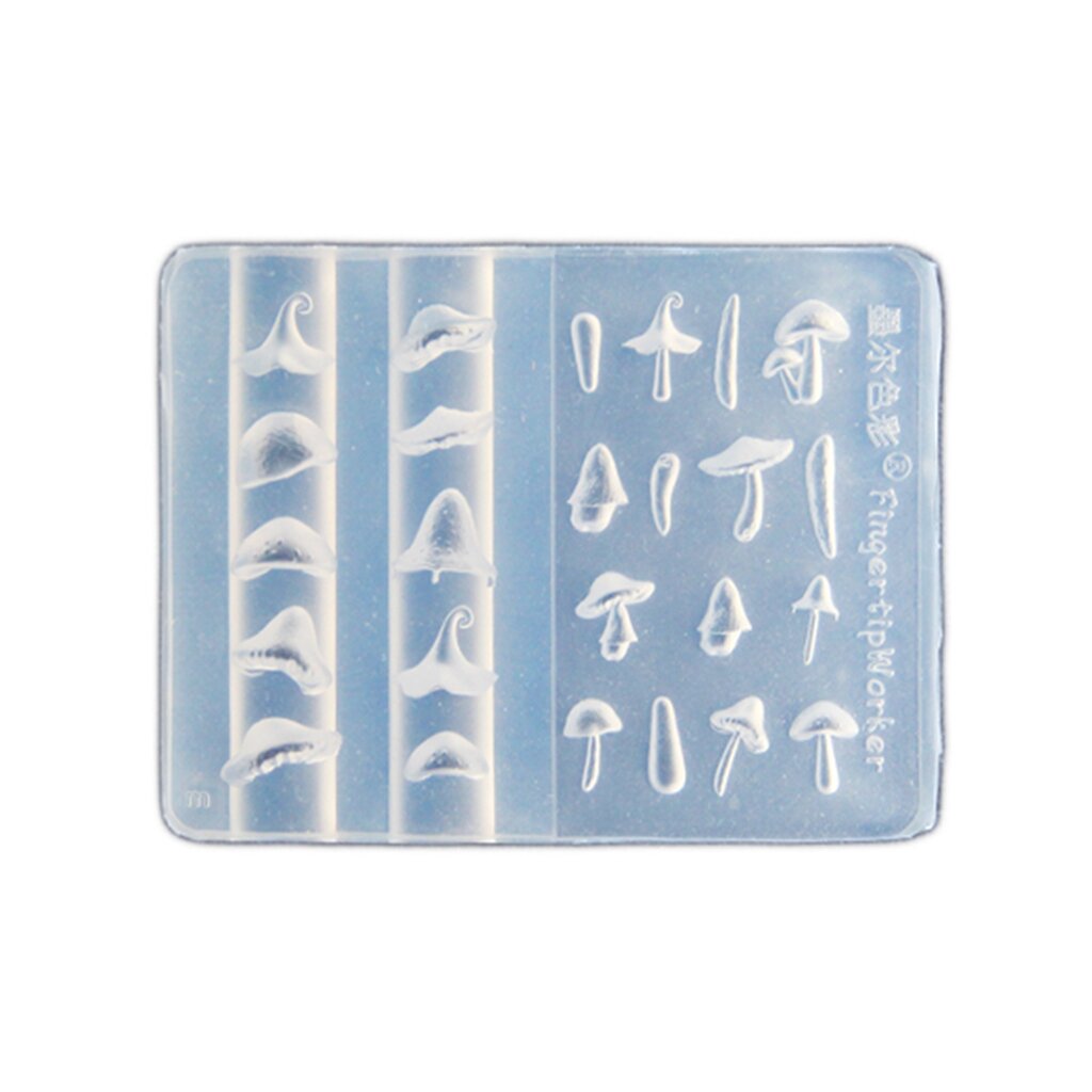 Легкосъемная силиконовая форма для штампов для ногтей, форма для маникюра в форме гриба, стильная форма для аксессуаров для ногтей с тиснением