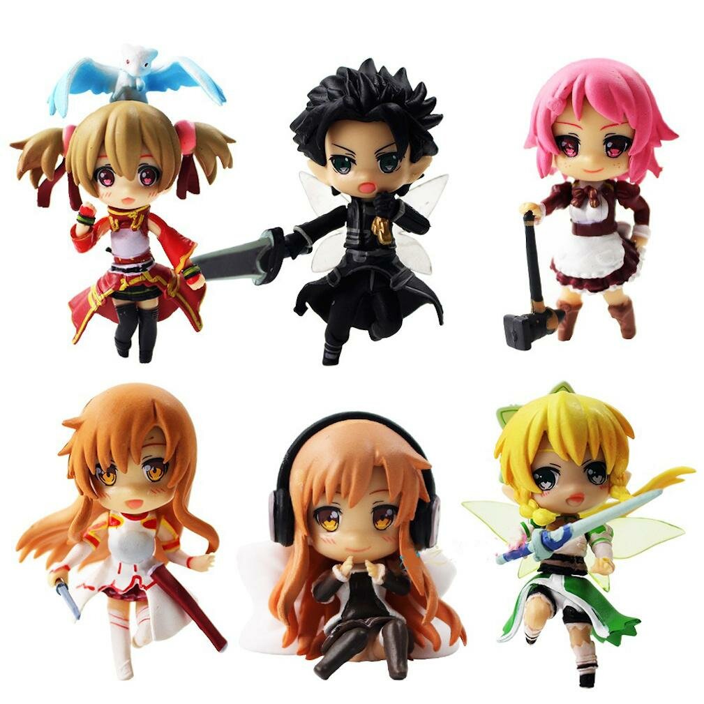 Набор из 6 фигурок Swords Arts Mini Toy Doll Anime Collection
