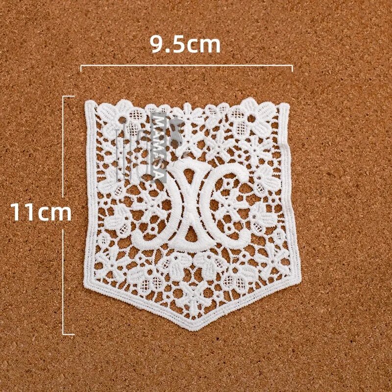 Вышитые сетчатые карманы с кружевными наклейками SilkSouth Белый, 8