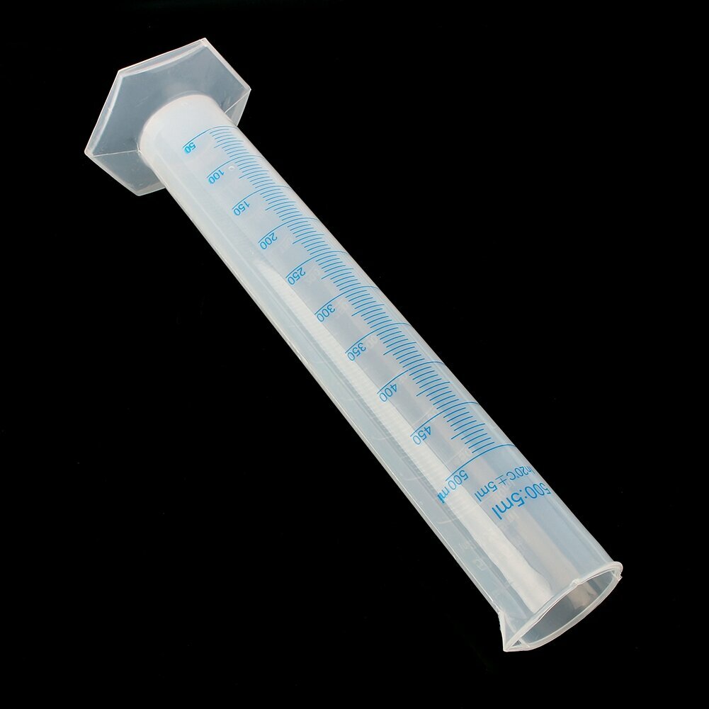 500ml Measuring Cylinder Plastic Graduated Laboratory Trial Test Liquid Tube Hot