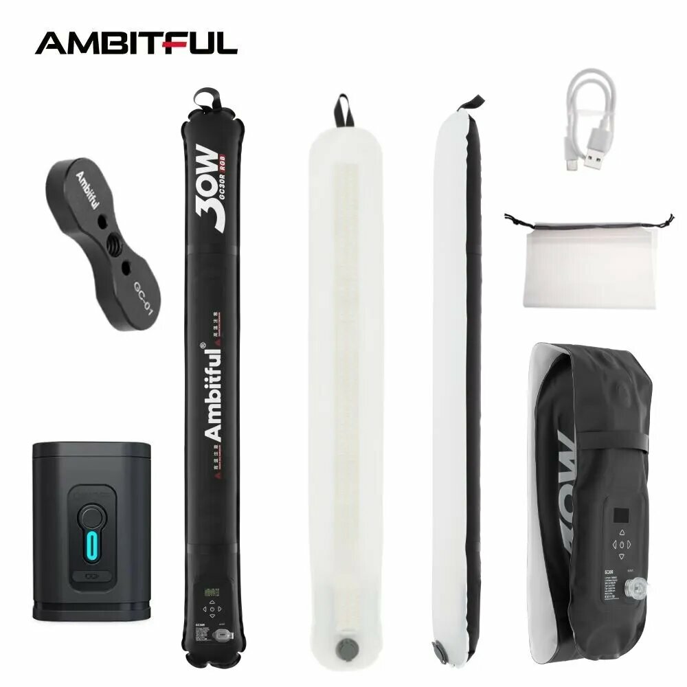 KNOW EASY-Ambitful GC30R Надувной софтбокс RGB Портативное светодиодное фотоосвещение + Магнитный кронштейн GC-01 + GR-107 Воздушный насос