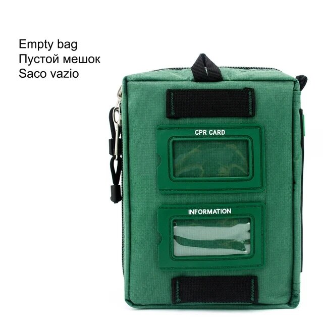 Зеленый пустой мешок для первой помощи