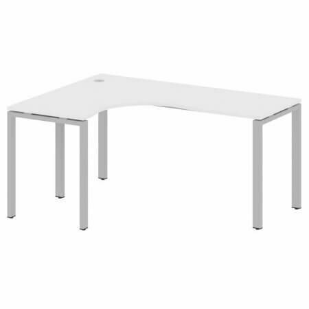 Стол угловой П-образный м/к левый Метал Систем Стайл/Metal System Style Riva БП. СА-4 (L) Белый/Серый мет. 1600*1200*750
