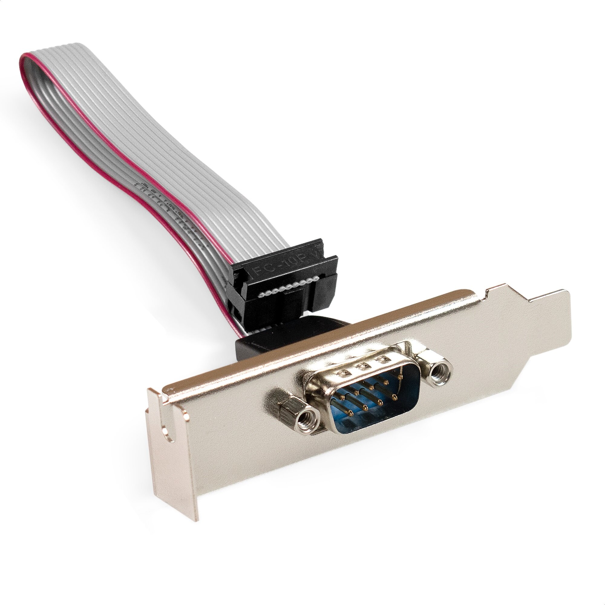 Планка портов в корпус 1x COM ExeGate BrctDB91-LP (Com 10-pin (F) --> RS232 DB9 Male, кабель 20см, Low Profile) EX298290RUS