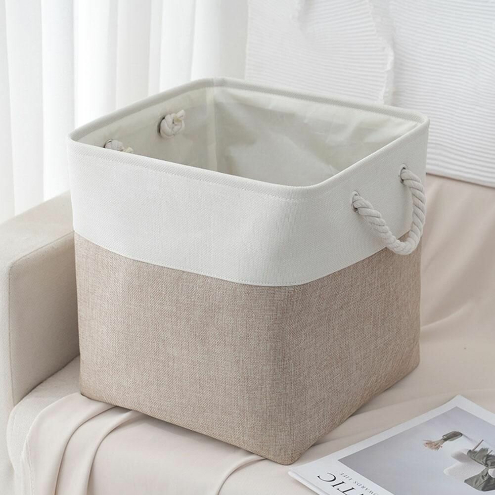 Складная кубическая корзина для хранения 31x31x31 см, льняной ящик для хранения одежды и игрушек