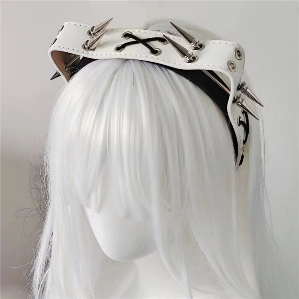 Белая повязка на голову с шипами Harajuku