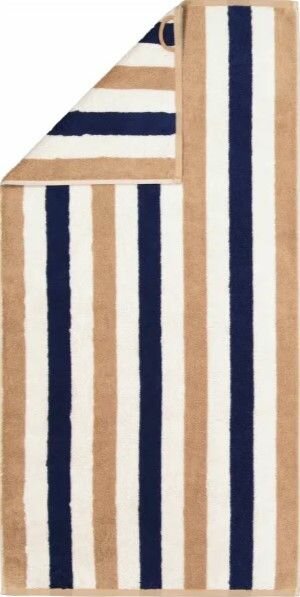 Полотенце махровое Cawo "Coast", хлопок, 30x50 см, сине-бело-бежевое