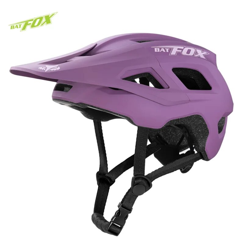 BATFOX In-mold DH MTB велосипедный шлем спортивный противоударный дорожный шлем для горного велосипеда casco fox для мужчин и женщин велосипедный шлем для верховой езды, L58-61CM, Фиолетовый