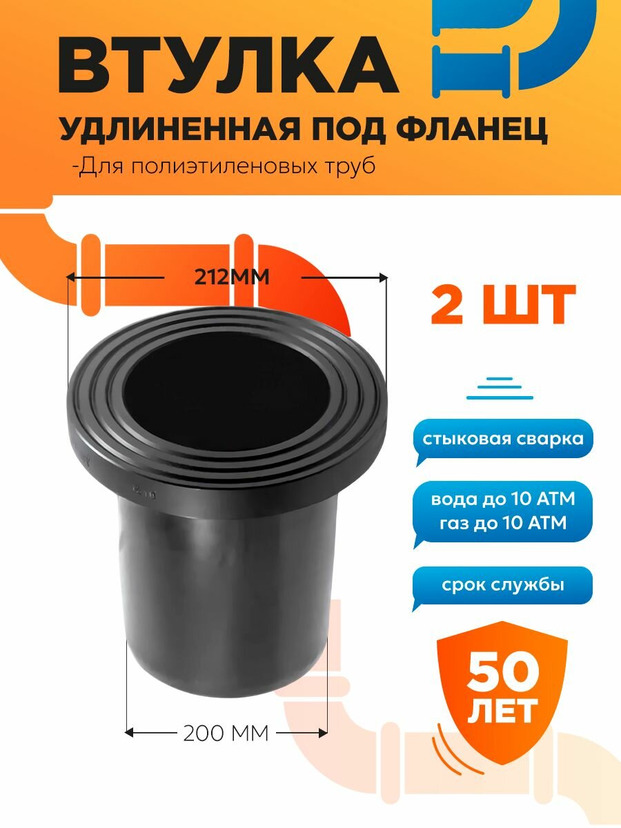 Втулка удлиненная под фланец Д200 SDR17