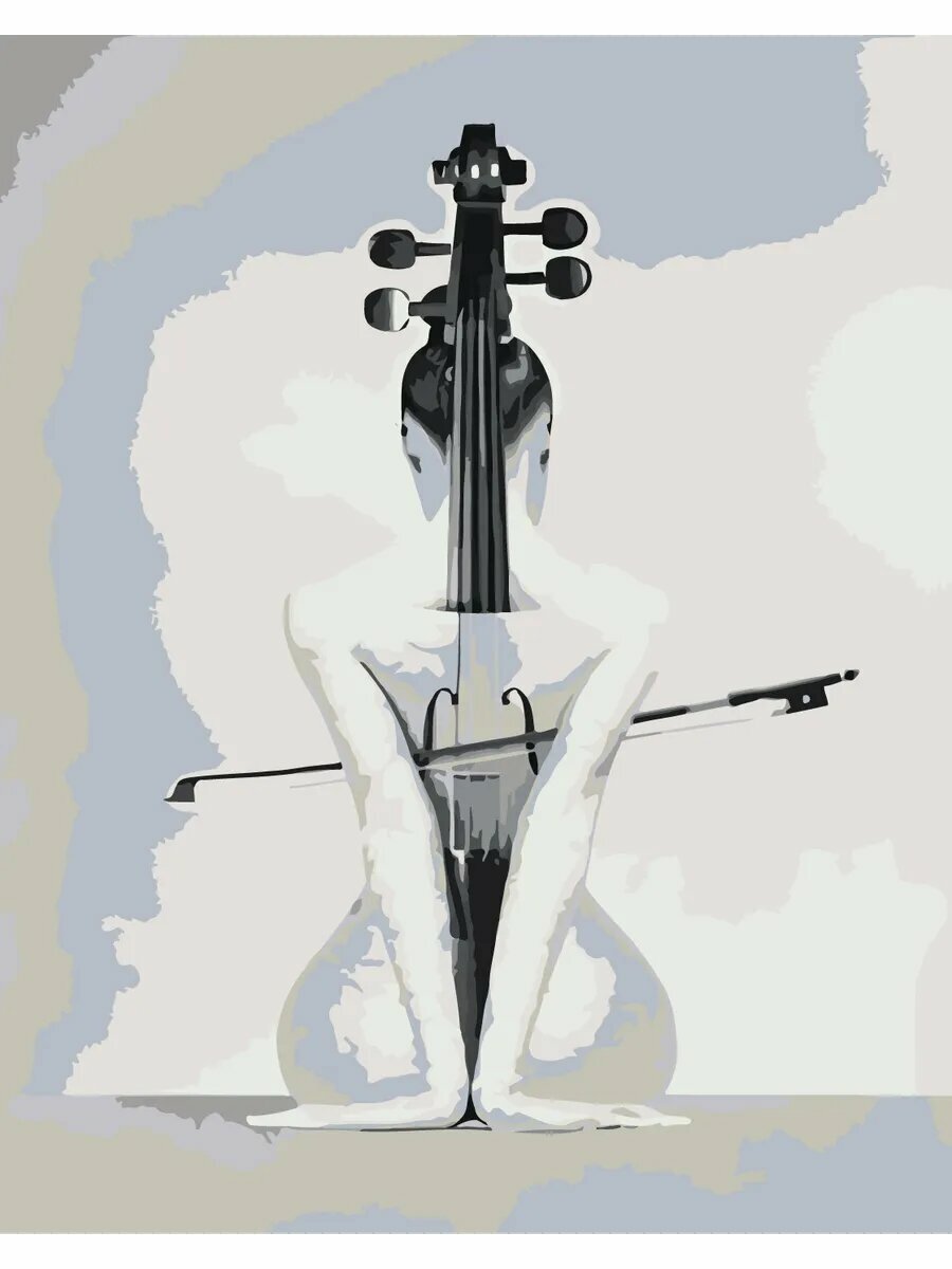 Картина по номерам Скрипка Девушка Абстракция