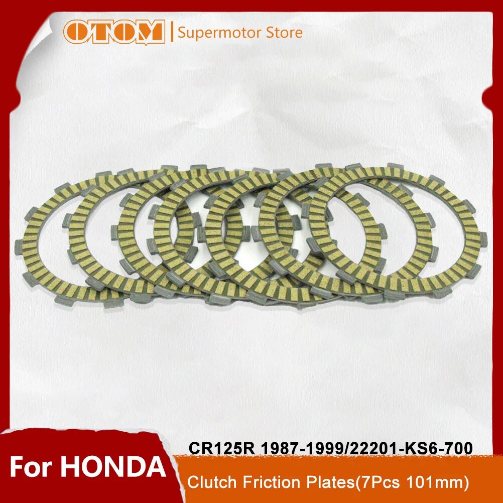 Аксессуары для мотоциклов, фрикционные диски сцепления, диски, 7 шт, 101 мм для HONDA CR125R 1987-1999, детали для пит-байков