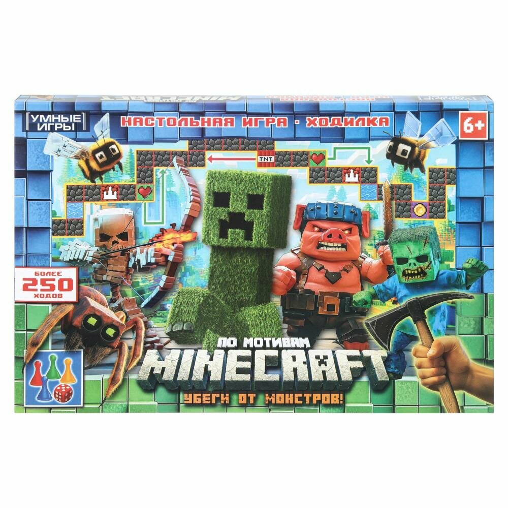Настольная игра-ходилка "По мотивам Minecraft" УМка 4630395031554