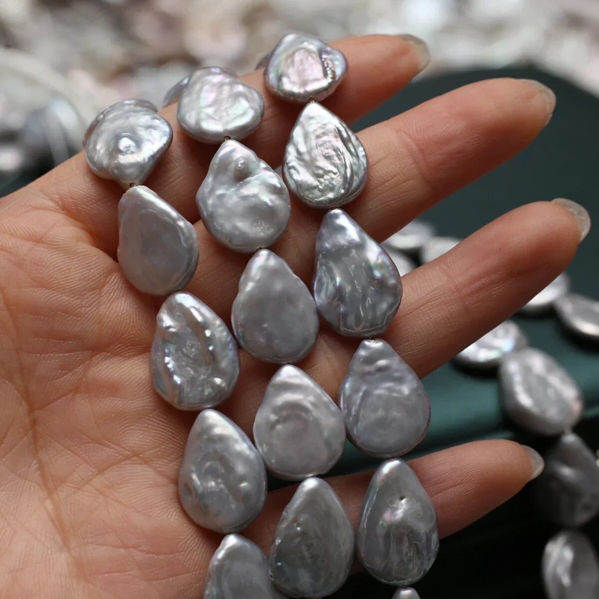 15x20 мм AAAA смелые контуры натуральный пресноводный жемчуг серый шарик в стиле барокко женские ювелирные изделия сделать DIY ожерелье браслет аксессуары