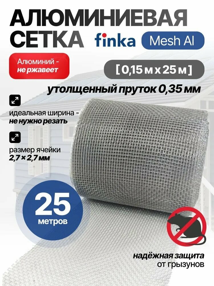KNOW EASY-Сетка алюминиевая от грызунов Finka Mesh Al, 0,15x25m