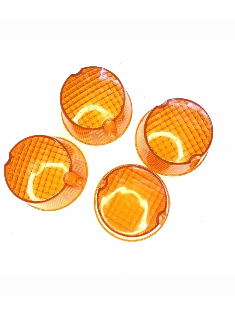 Стекло/рассеиватель указателя поворота круглое, рисунок "клетка" для мотоцикла Иж (цена за 4 шт.)