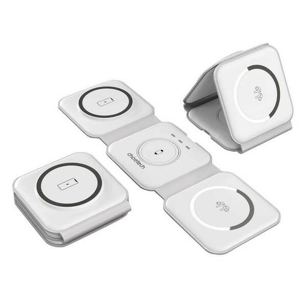Беспроводное зарядное устройство Choetech 3 в 1 15 Вт (T588-F-CCWH) White
