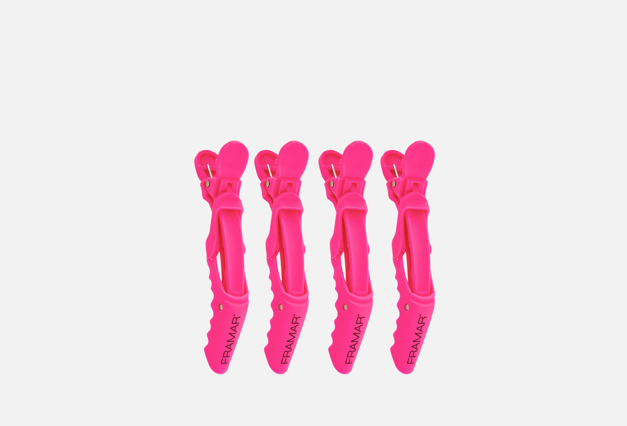 Набор зажимов для волос FRAMAR Rubberized Jaw Fuchsia