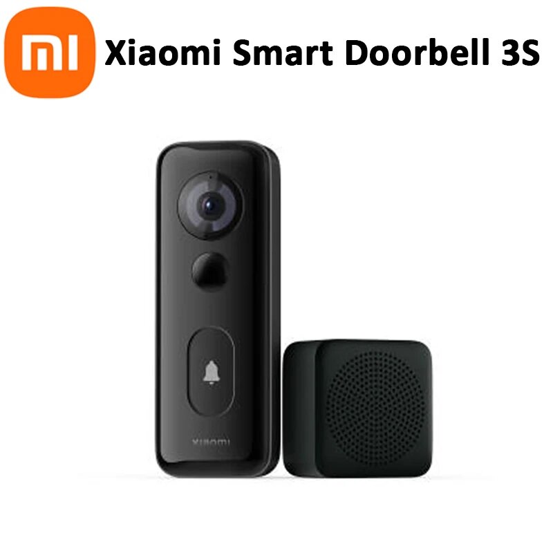 Видеодомофон Xiaomi Smart Doorbell 3S 2K Ultra HD с ночным видением, длительным временем работы от батареи, распознаванием людей с помощью ИИ, совместимый с приложением Mi Home.