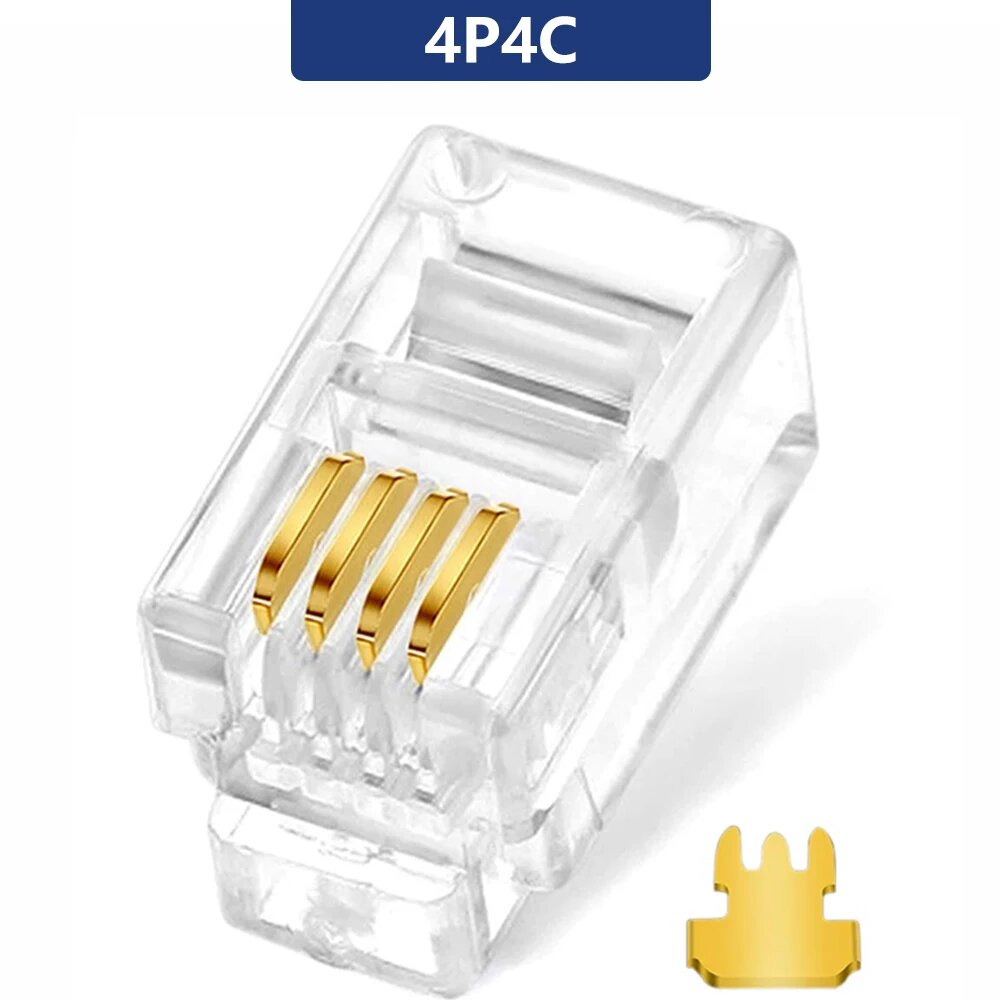 ZoeRax Модульный разъем RJ11 4P4C/6P4C/6P6C 10PCS, 4P4C