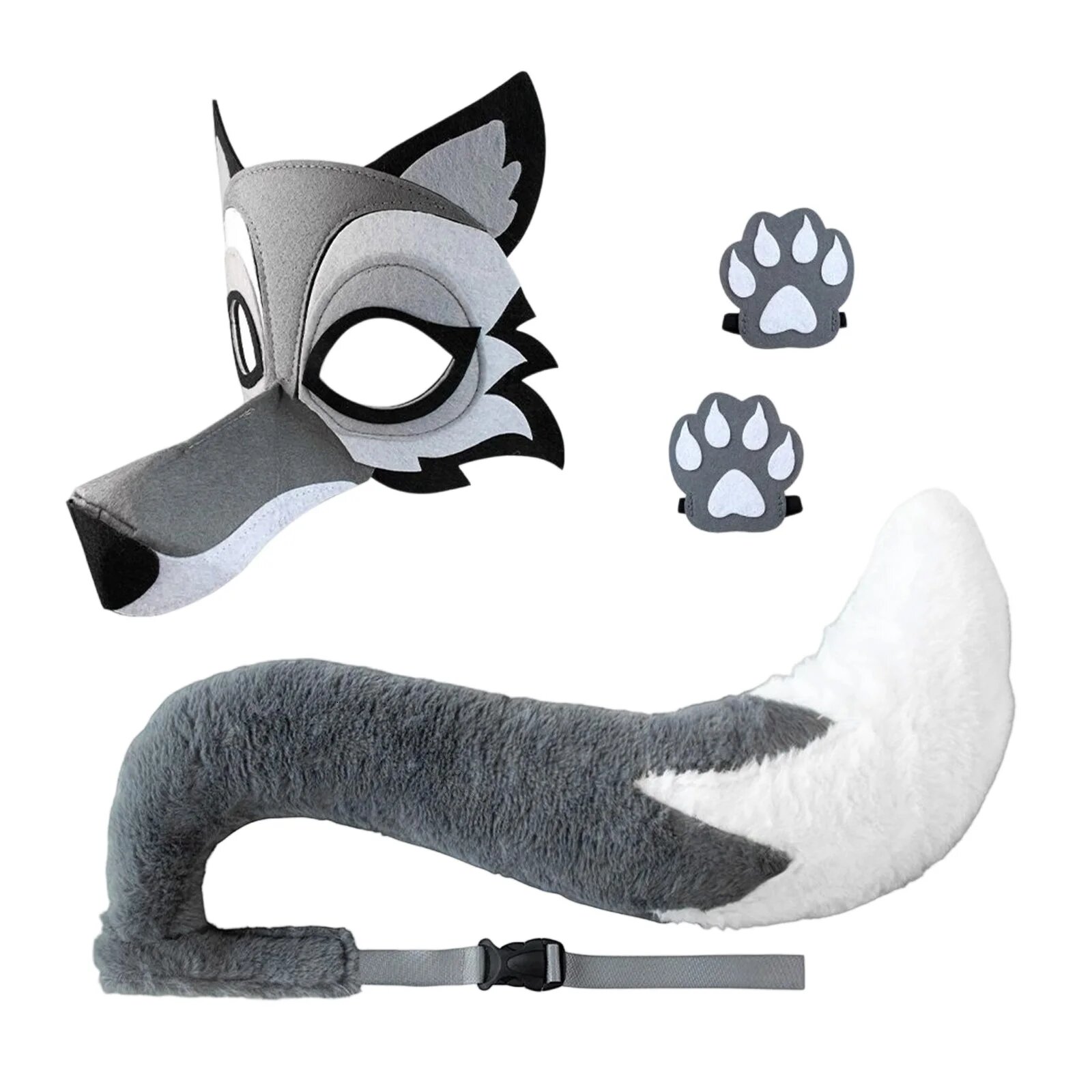 Костюм волка серый полиэстер для взрослых и детей Audult