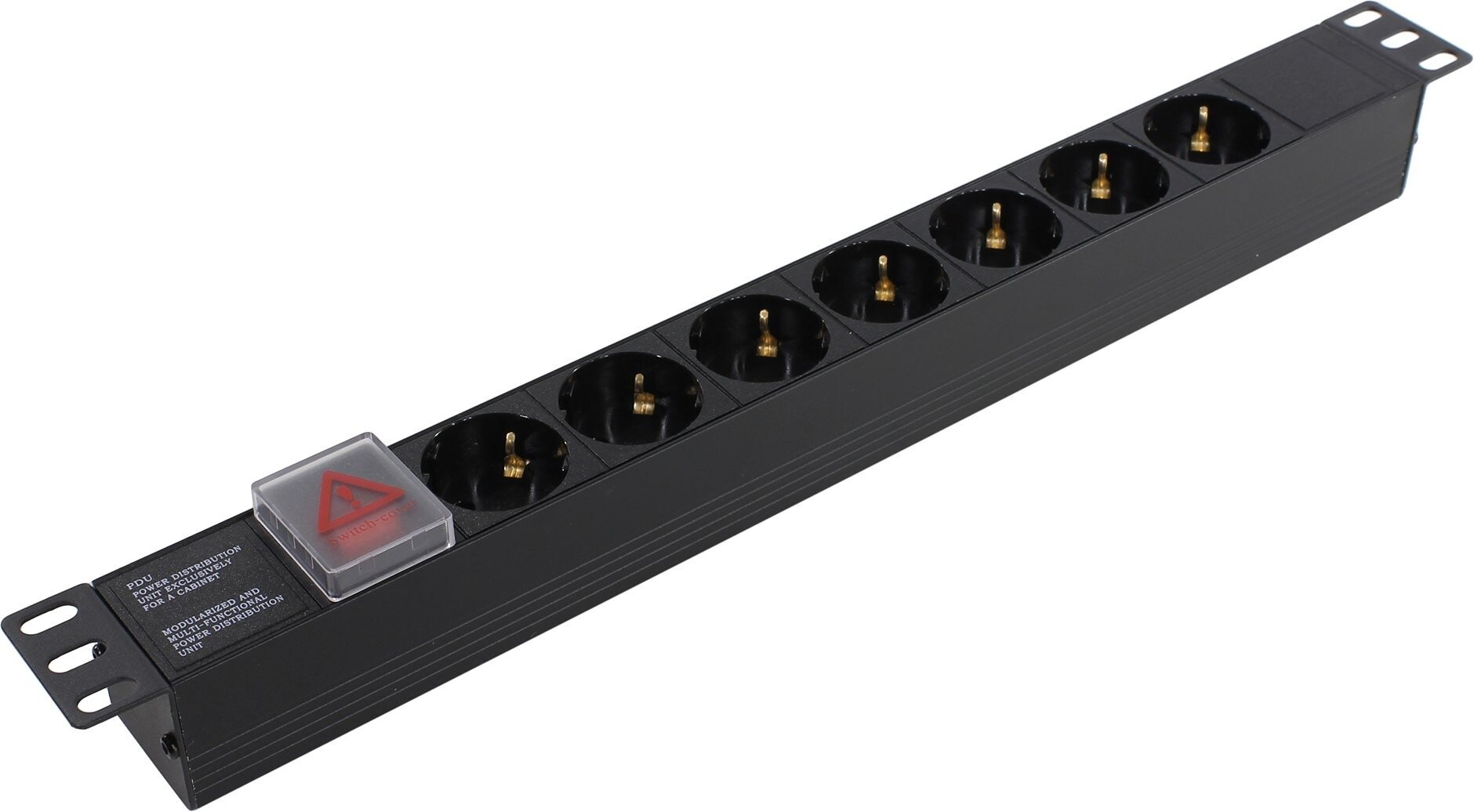 Exegate EX280838RUS Блок розеток ExeGate ServerPro PDU-19H703 Al-7S-C20-SW, 19",1U, алюм, 7 Schuko, С20