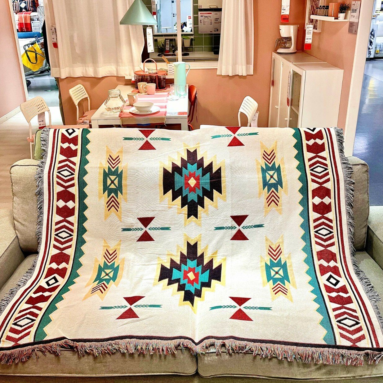 House of Wishes Плед Декоративное одеяло для рисования маслом в стиле ретро , Лавсан, Хлопок, 160 см х 130 см