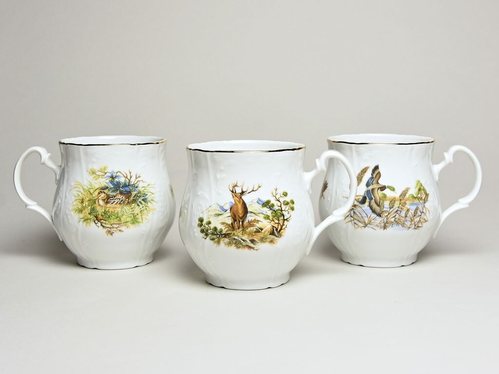 Кружка 310 мл "Jonas"; "Bernadotte", декор "Охотничьи сюжеты", Thun/ БТФ1504