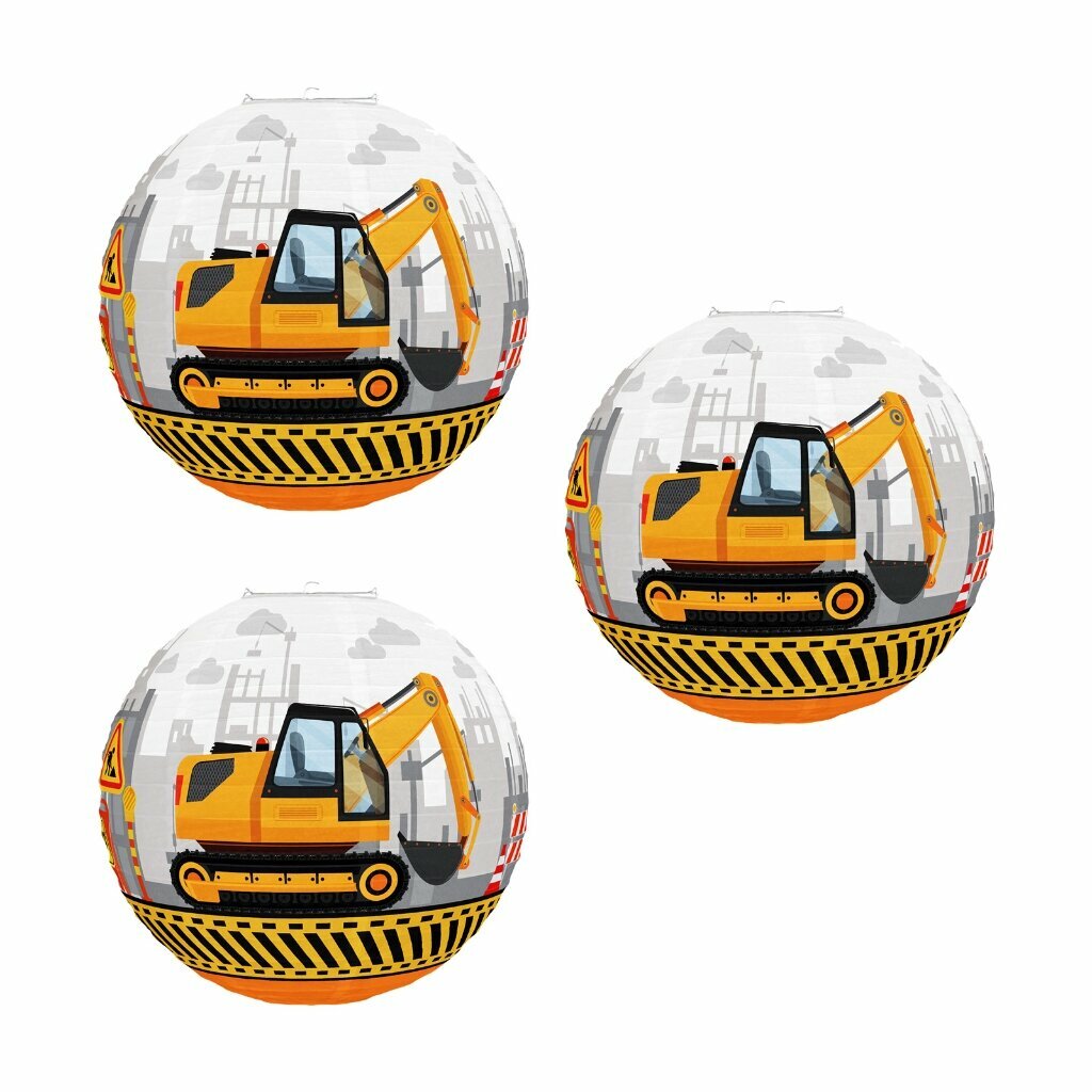 Подвесное украшение из бумажной лампы в строительной тематике для дня рождения мальчика