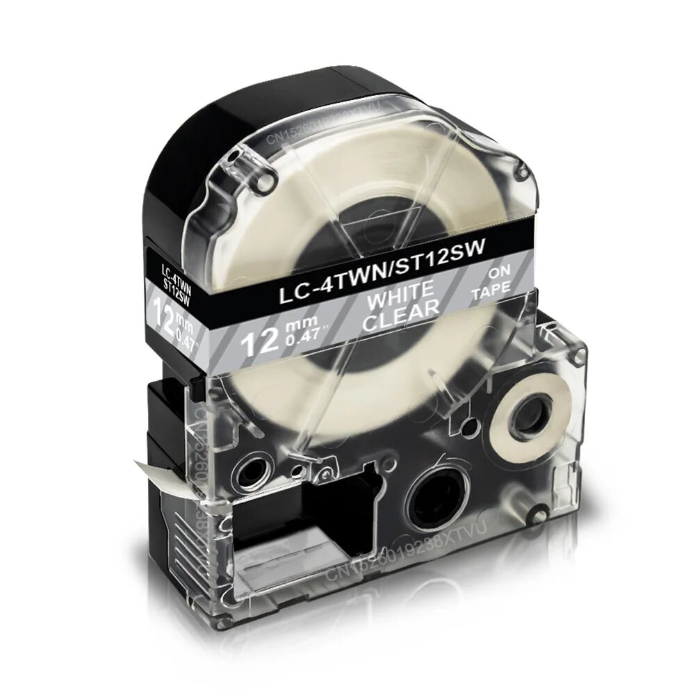 Лента для принтера этикеток Absonic LC-4TWN/ST12SW, 12 мм, White on Clear