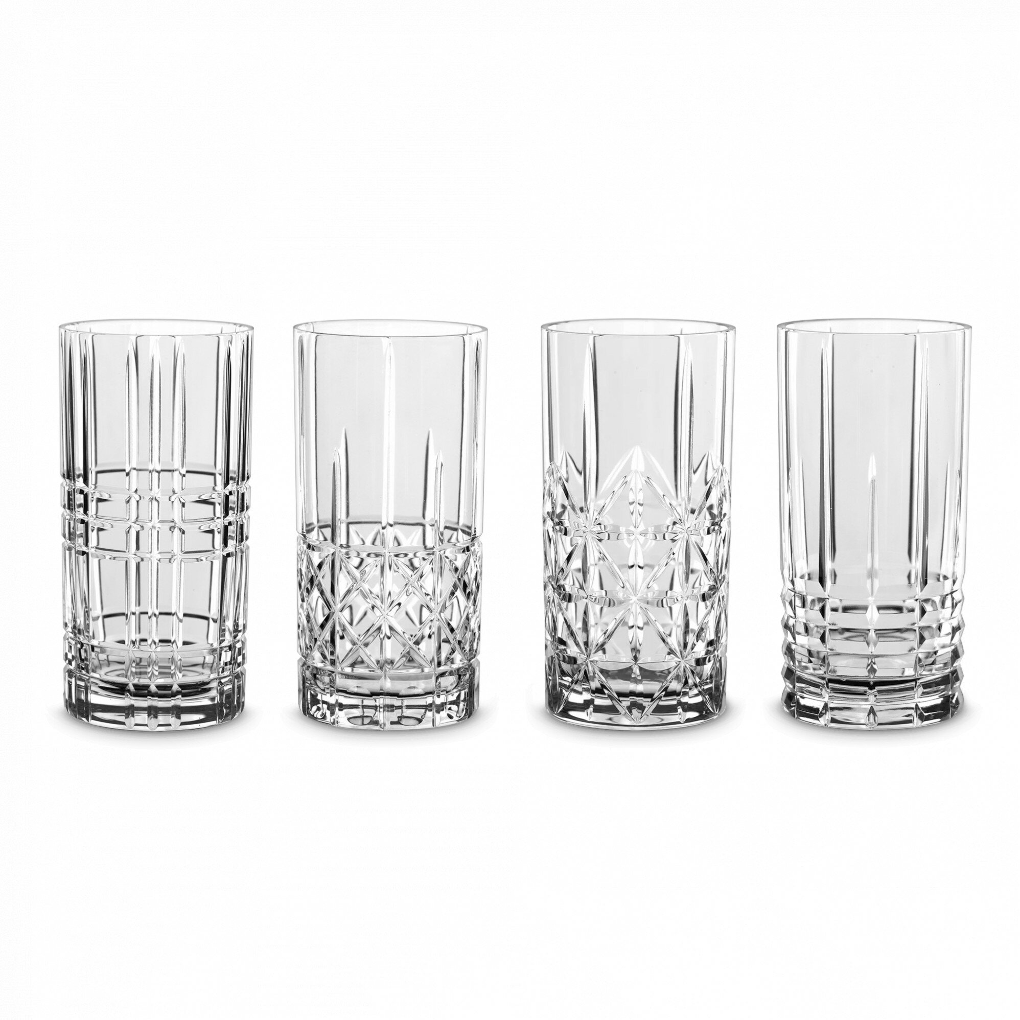 Набор из 4-х стаканов для коктейля, 445 мл, 7,5 х 15,1 см, прозрачный, хрустальное стекло N97784 Highland