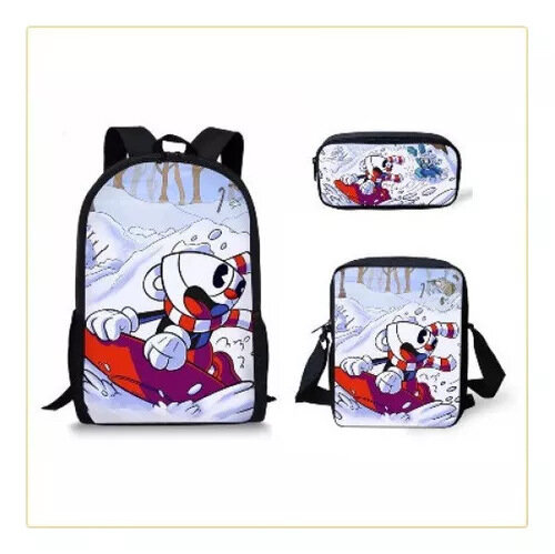 Amazon Лидер продаж Рюкзак Cuphead Студенческая школьная сумка Cuphead Рюкзак с героями мультфильмов Сумка для обеда Сумка-карандаш