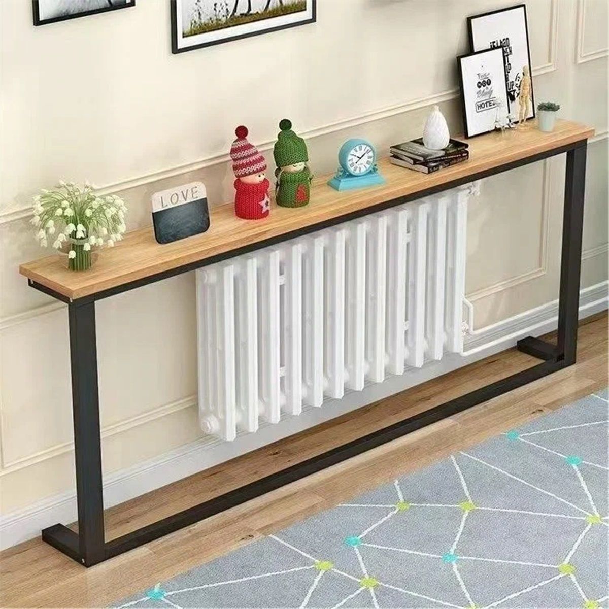 Консольный деревянный столик compact wood, за диваном, ширина 120 см, глубина 20 см, высота 80 см