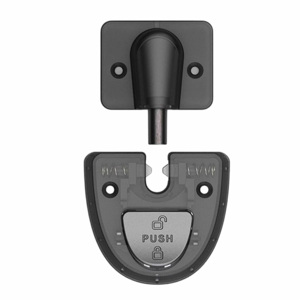 Немагнитный бесшумный дверной стопор без пробивки-space black