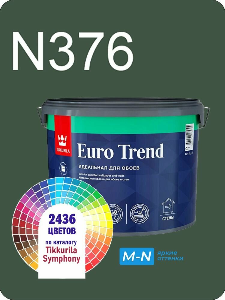 Краска для обоев Tikkurila Euro Trend 9л. яркие оттенки N376