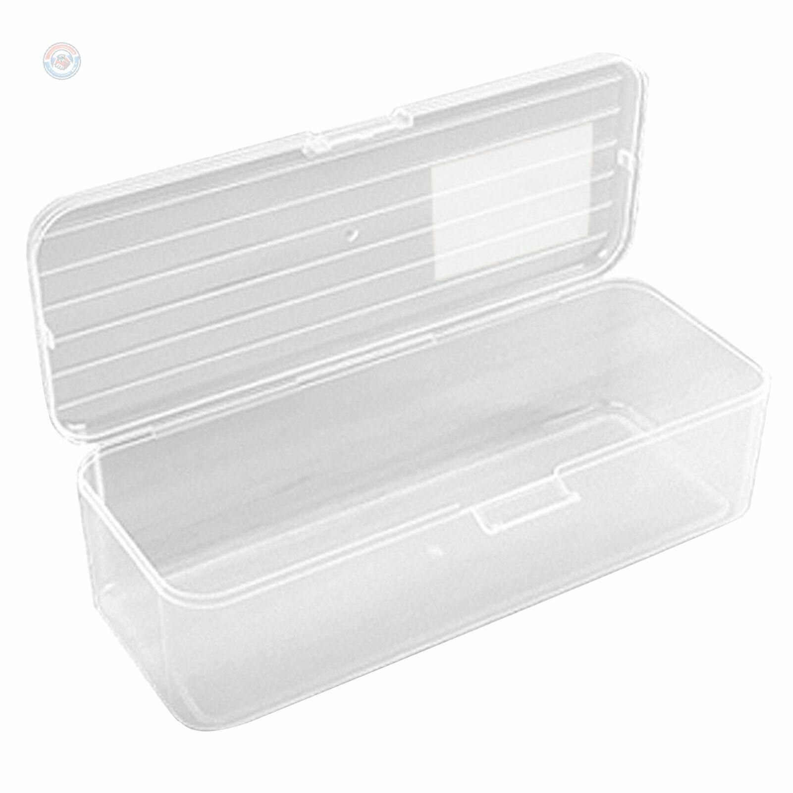 Пенал для хранения прозрачный пластиковый большой емкости для канцелярии, косметики и мелочей удобный и компактный органайзер для дома, школы и офиса