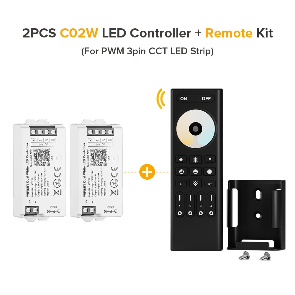 2xC02W LED контроллер + пульт для CCT LED ленты
