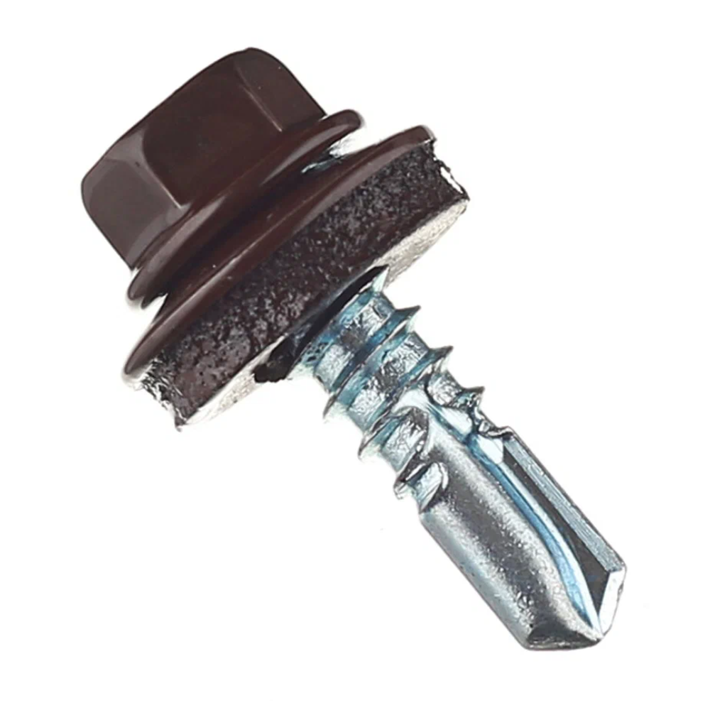 Саморез Кровельный Шоколадно-Коричневый 5,5 x 25мм RAL 8017 (100 шт)