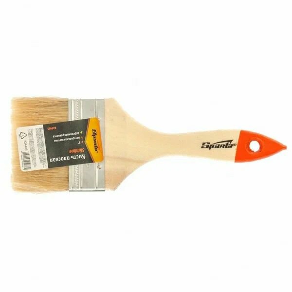 Кисть плоская Slimline 3" (75 мм), натуральная щетина, деревянная ручка// SPARTA ( 2 шт в уп.)