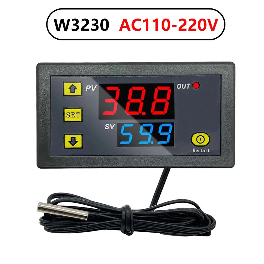 Цифровой терморегулятор W3230 AC 110-220V