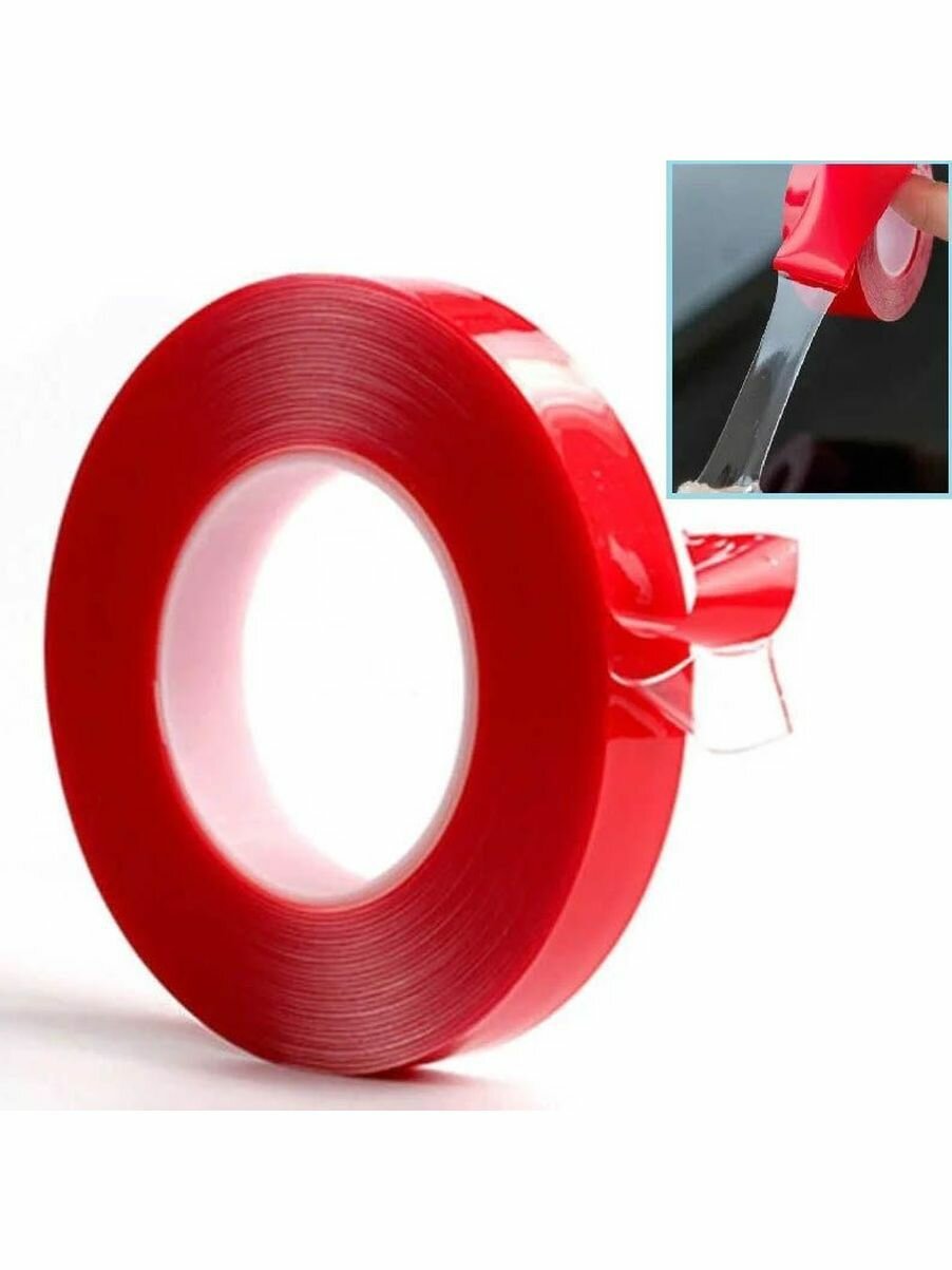 Скотч двухсторонний PM-INR05, прозрачный, эластичный, 20 мм, 5 м