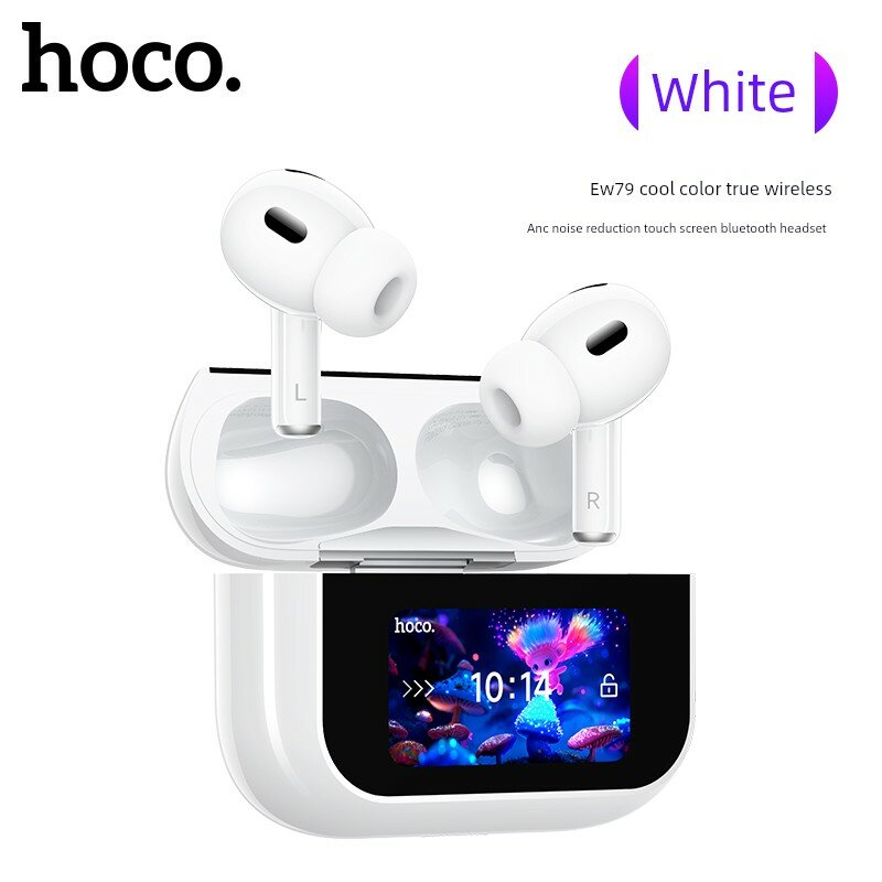 Наушники беспроводные Hoco EW79 с шумоподавлением ANC, сенсорным экраном и белым цветом