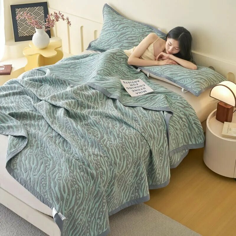 IKEA Плед хлопок 100% Трёхслойное марлевое Плед-покрывало , Пестроткань, Хлопок, 200 см х 240 см