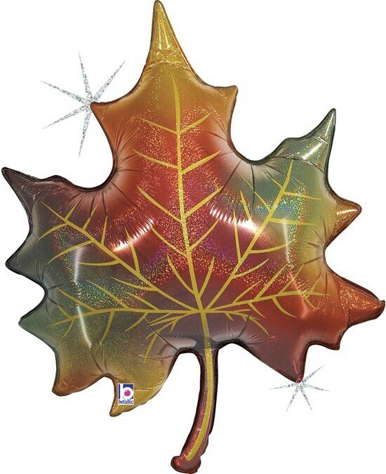 Воздушный шар Grabo 35', 89 см, фигурный, кленовый лист, голография