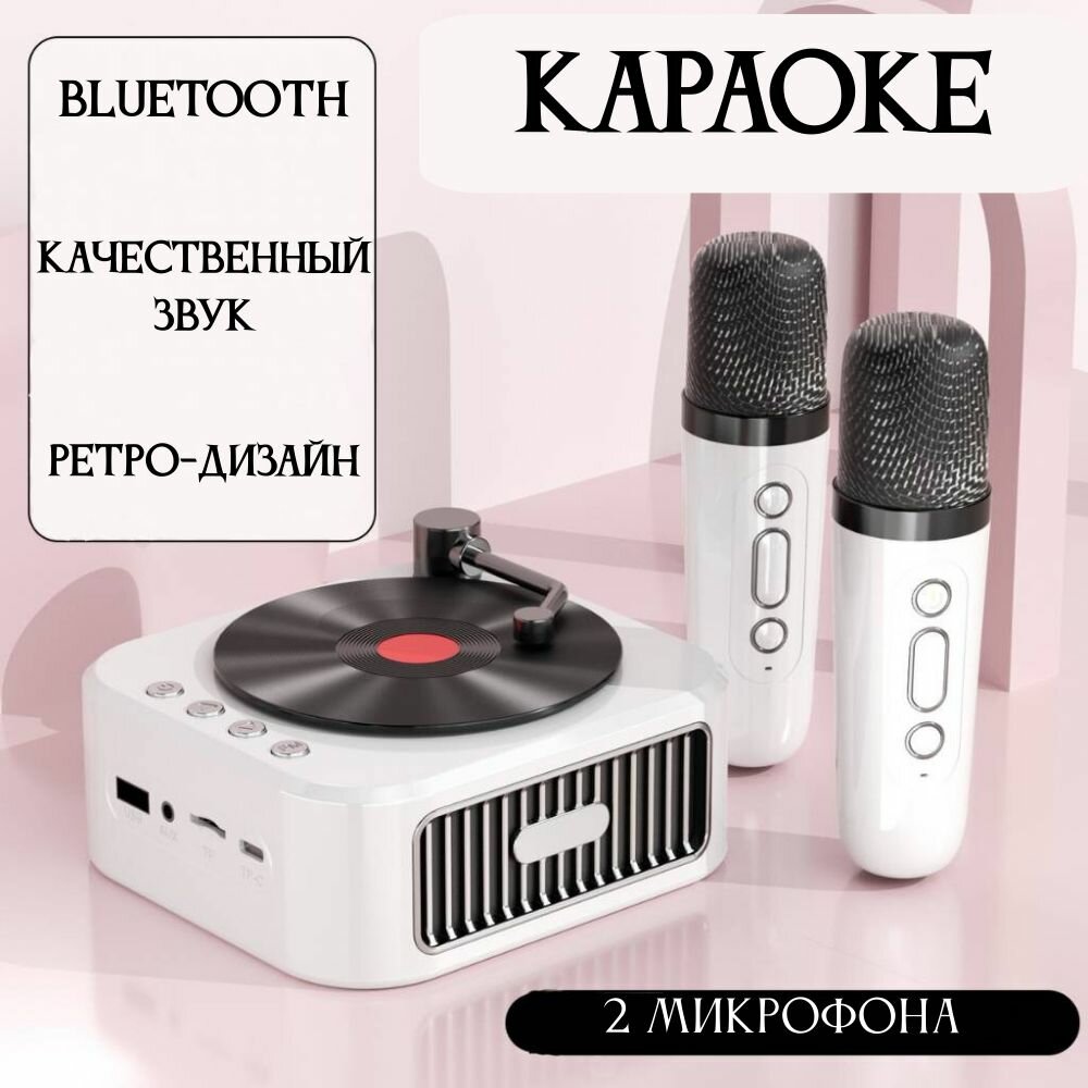 Портативное караоке колонка 2 микрофона